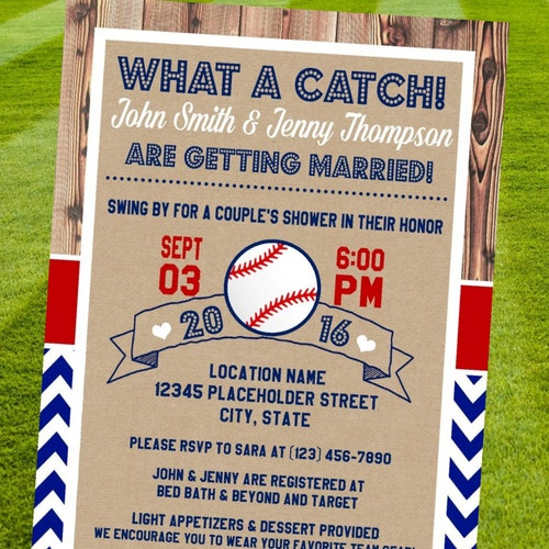 Baseball Couple Shower Invite Sports Couple Shower - Etsy