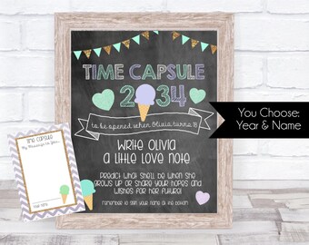 Editable Ice Cream Time Capsule First Birthday Party Ice Cream - Etsy