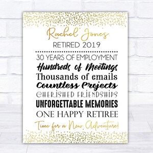 Retirement Print Retirement Gift Retirement Present - Etsy