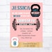 Girl Crossfit Birthday Invite, Pink Crossfit Invite, Crossfit ...