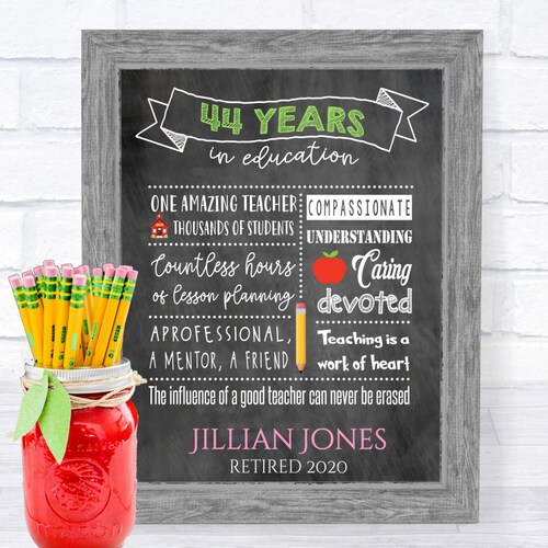 Teacher Retirement Gift Printable DIGITAL FILE - Etsy Canada