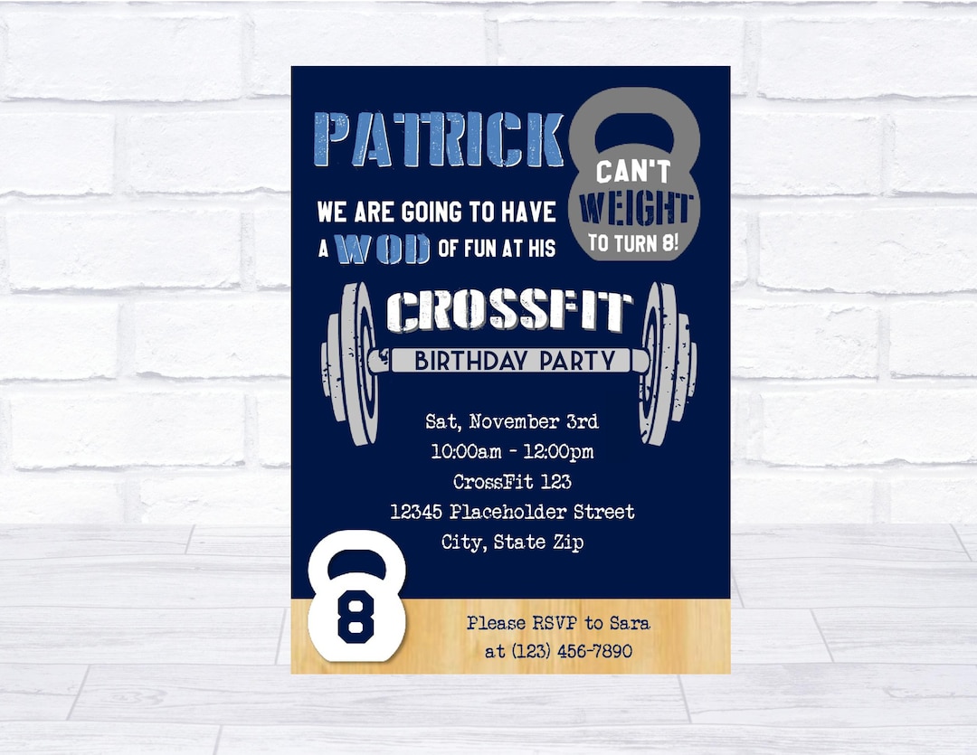 Crossfit Birthday Invite, Crossfit Invite, Crossfit Invitation ...