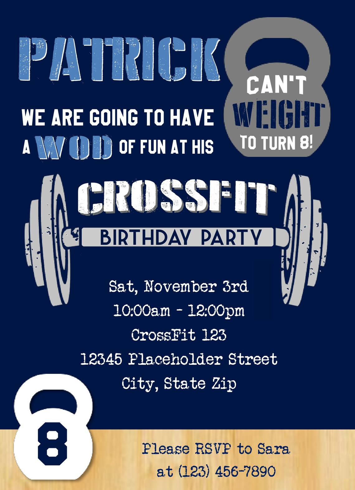 CrossFit Birthday Invite CrossFit Invite CrossFit | Etsy