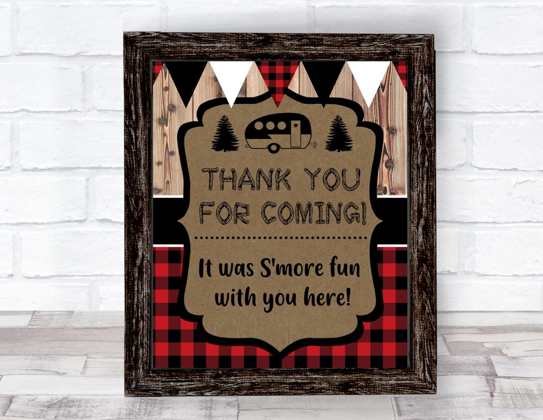 S'more Fun Sign, Happy Camper Sign, Thank You Sign, S'more Party Favor ...
