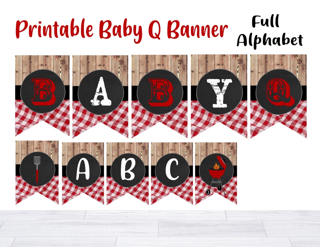 Baby Q Banner, Baby-q Banner, Baby Q Decor, Baby Q Printable, Baby Q ...