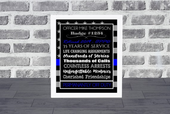 Police Print Police Retirement Police Officer Retirement - Etsy