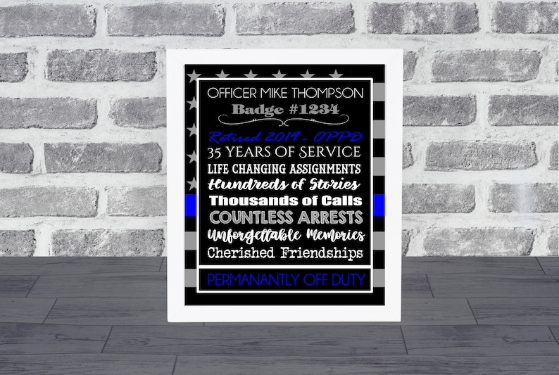 Police Print Police Retirement Police Officer Retirement - Etsy
