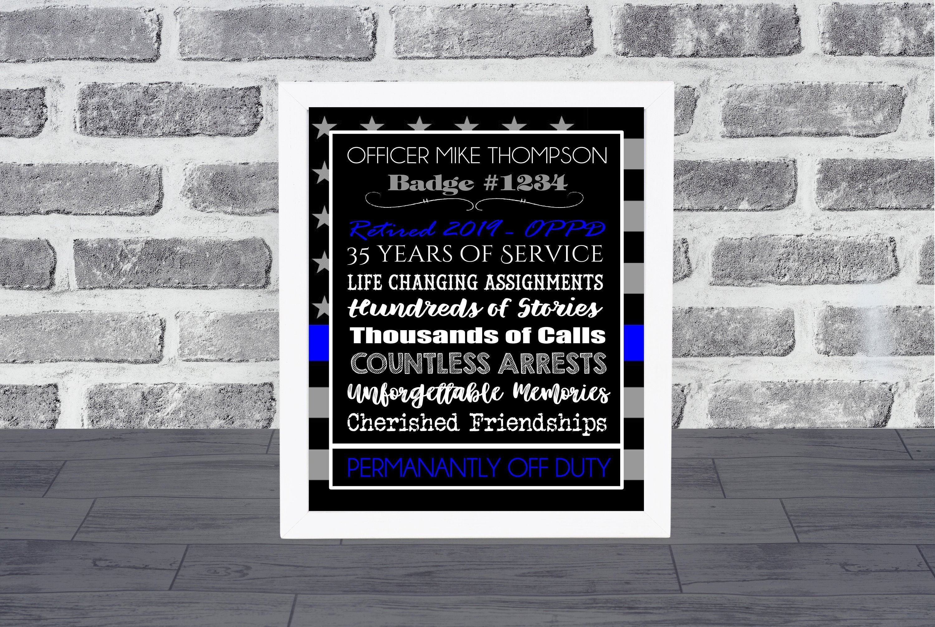 Police Print Police Retirement Police Officer Retirement - Etsy