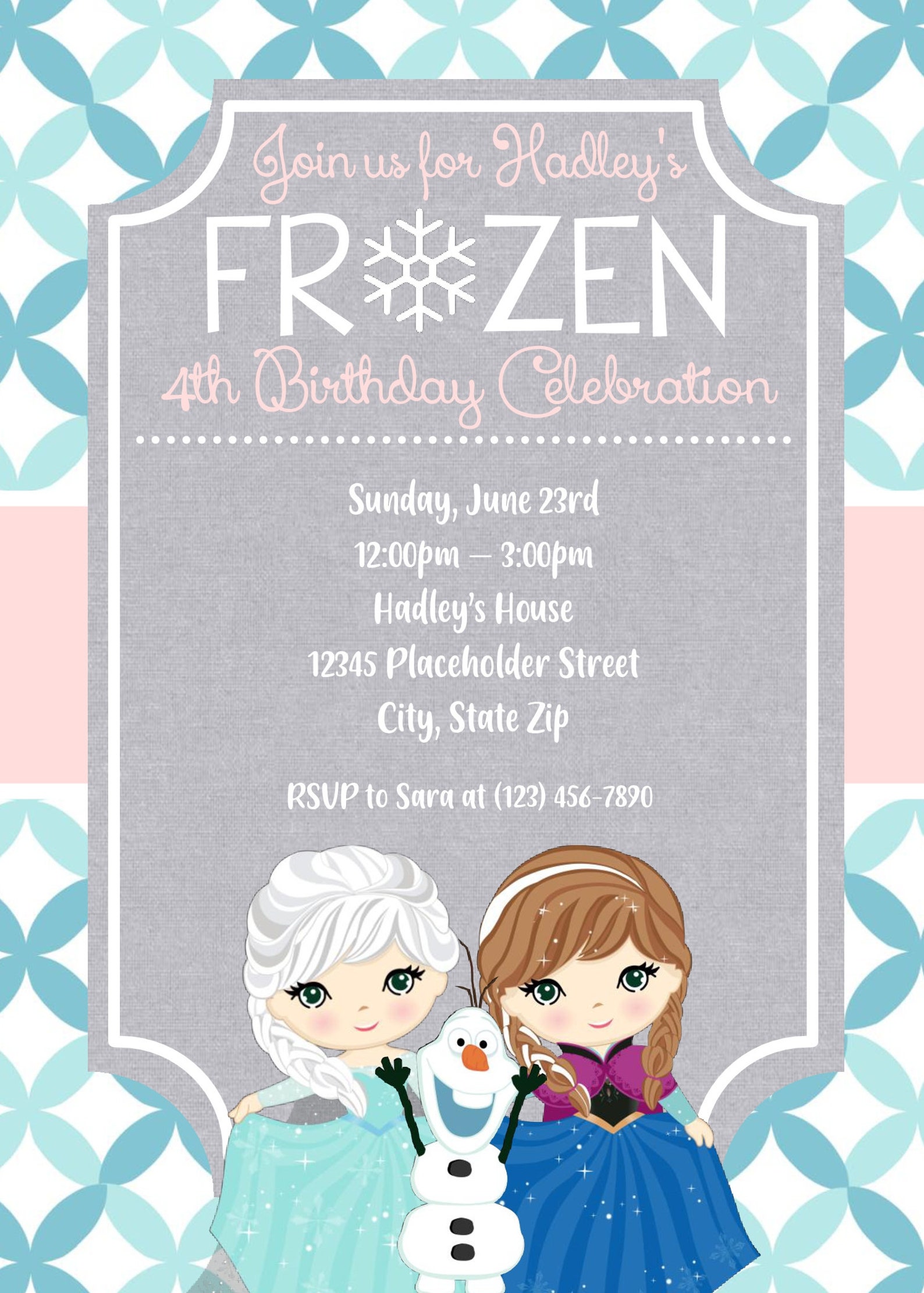 Frozen Invite Frozen Invitation Frozen Birthday Invite. | Etsy