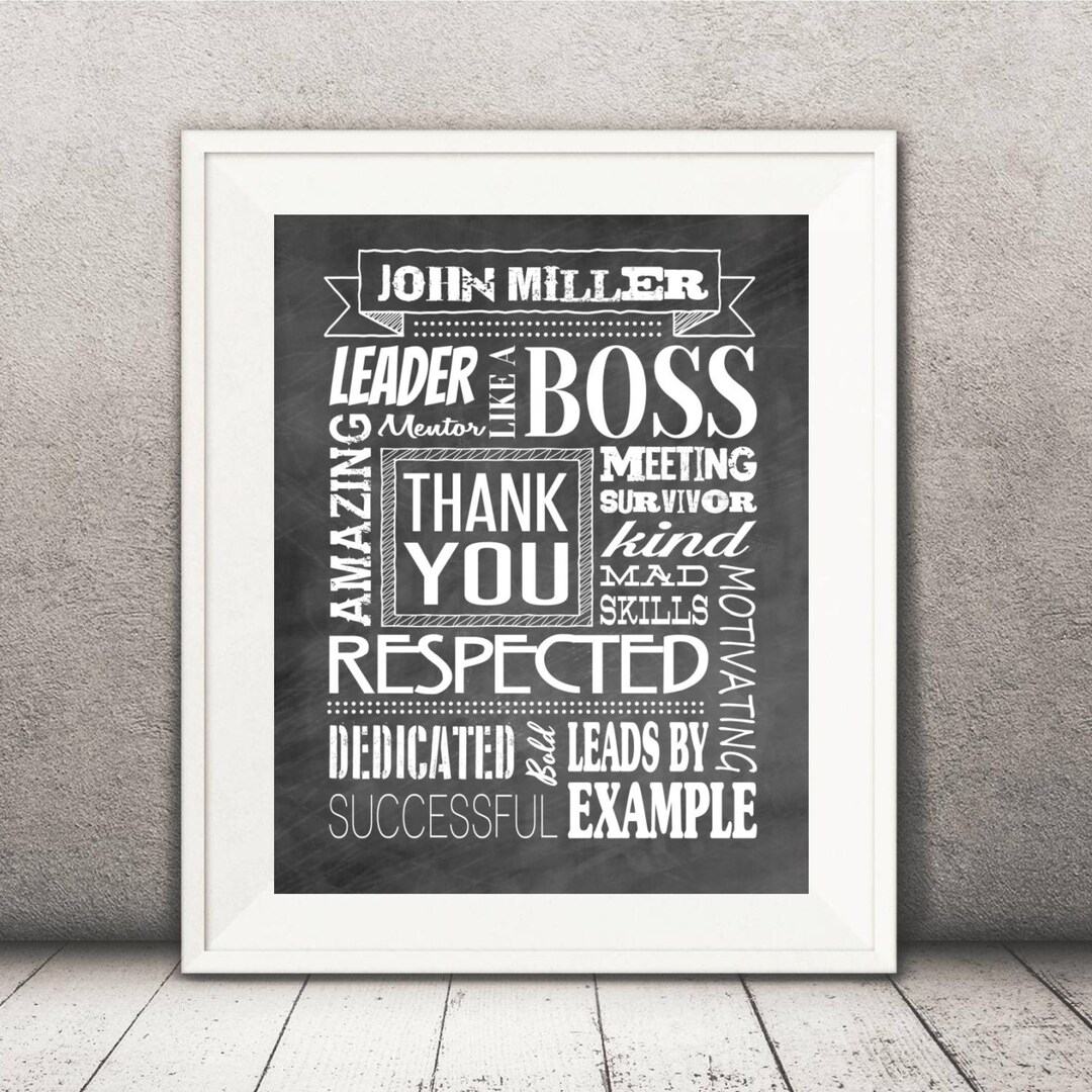 Boss Print, Boss Gift, Boss Wall Art, Bosses Day, Gift for Boss, Work ...