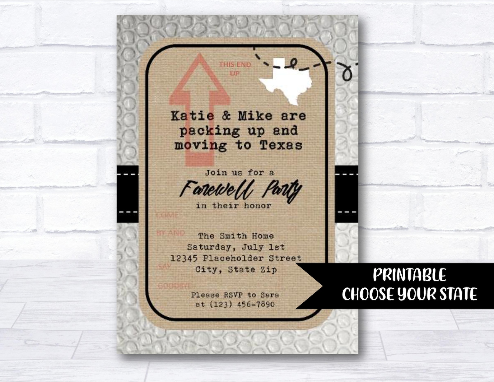 Going Away Invite Going Away Party Packing Up Moving Party | Etsy