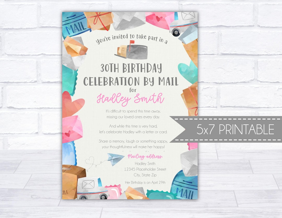 Celebration by Mail Invite, Card Party, Card Birthday, Card Shower ...