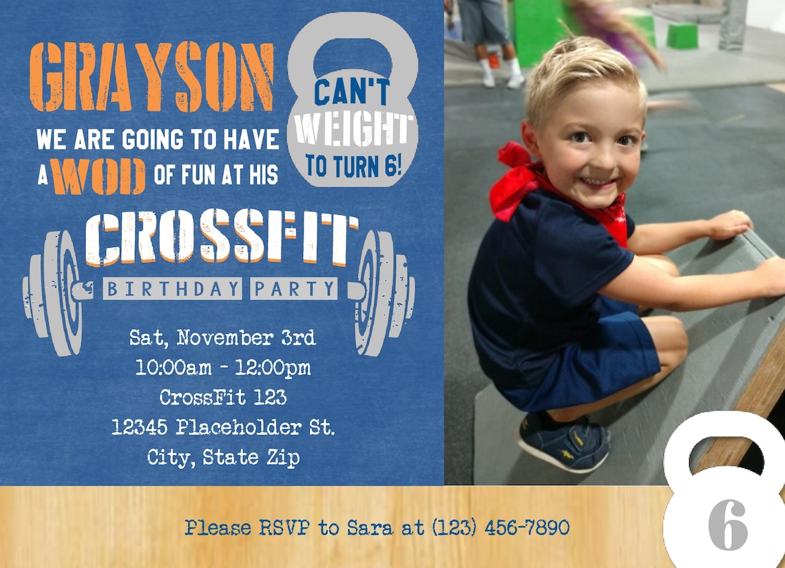 Crossfit Birthday Invite Crossfit Invite Crossfit - Etsy