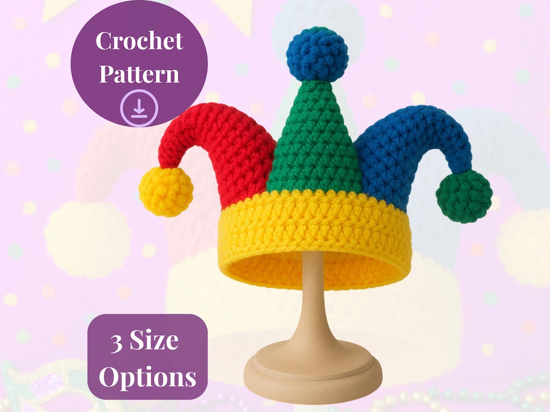 DIY Crochet Jester Hat Pattern: Mardi Gras Cosplay (customizable) - Etsy