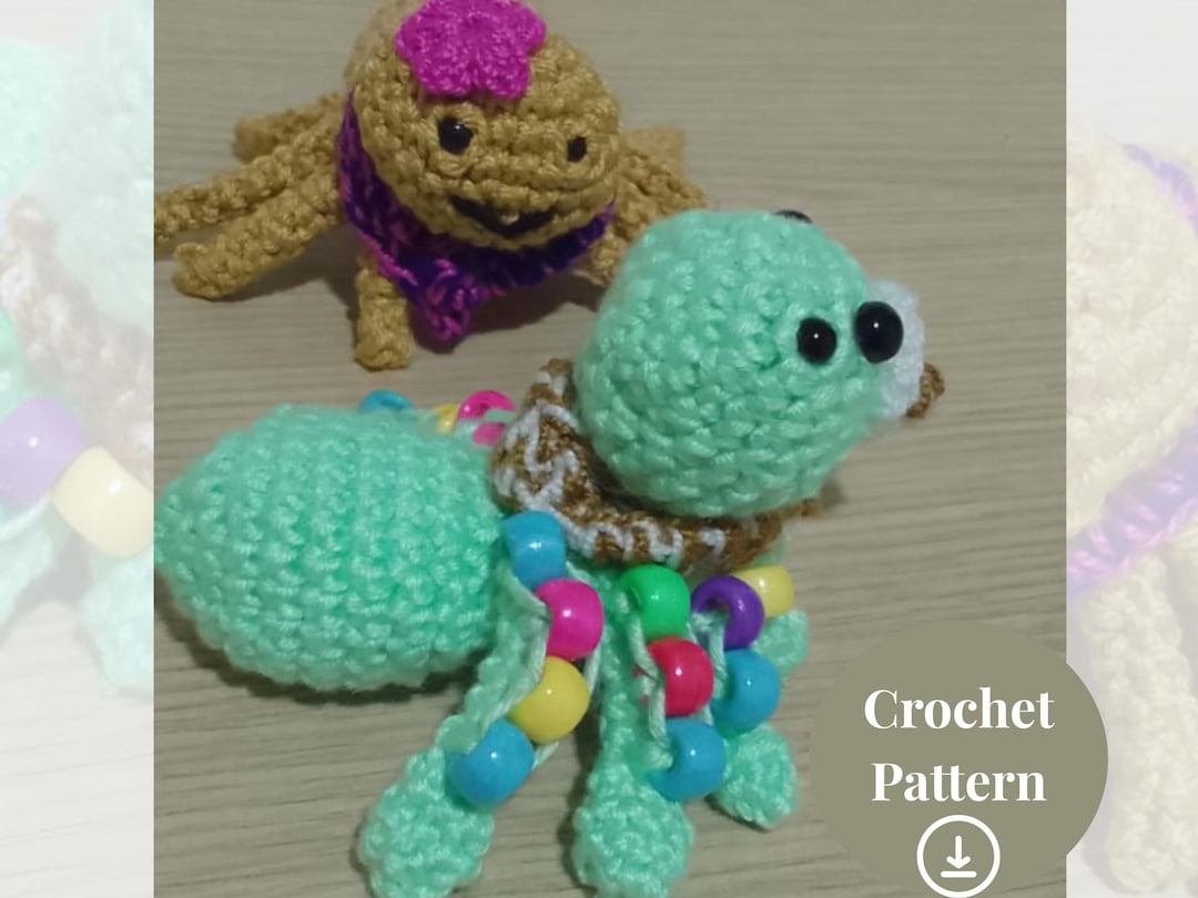 Jumping Spider Crochet Pattern With Pony Beads | Fidget Toy Tutorial ...