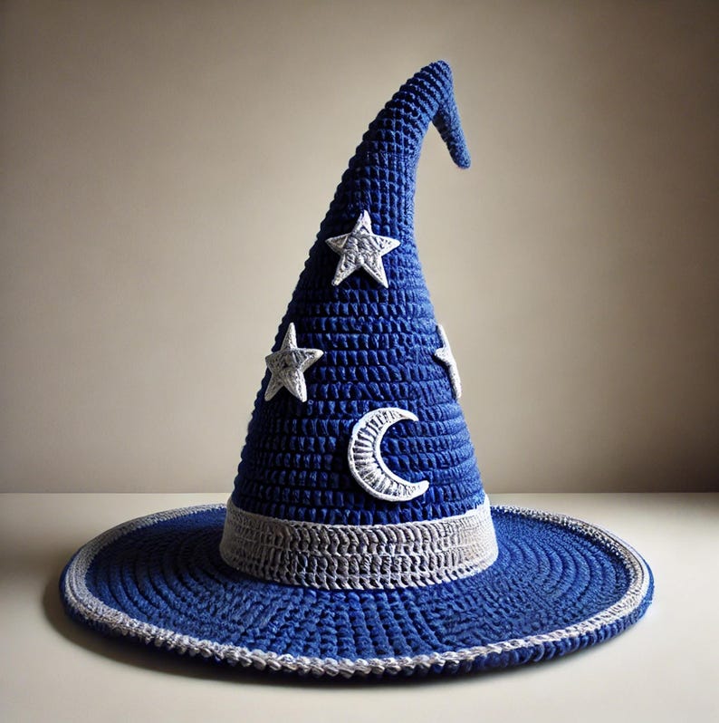 Handmade Crochet Halloween Wizard Hat Pattern – Whimsical Wizard Hat ...