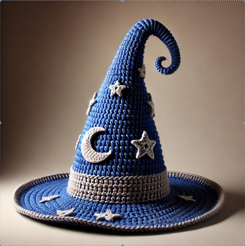 Handmade Crochet Halloween Wizard Hat Pattern – Whimsical Wizard Hat ...