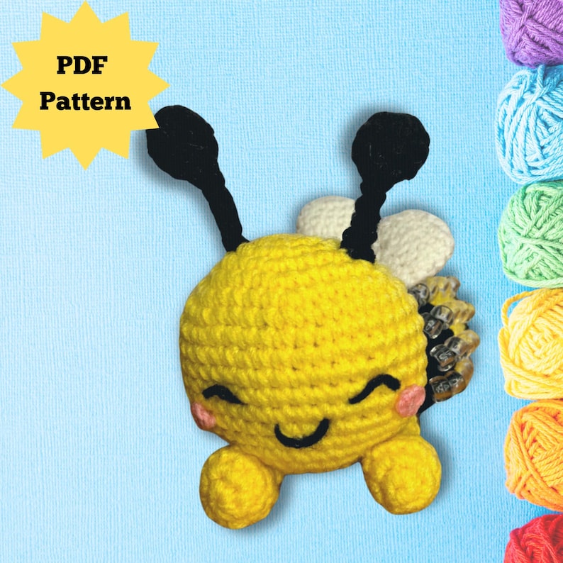 Bumblebee Crochet Pattern Beaded Low Sew Fidget Fun: DIY Bumble Bee Crochet Pattern | Crochet ...