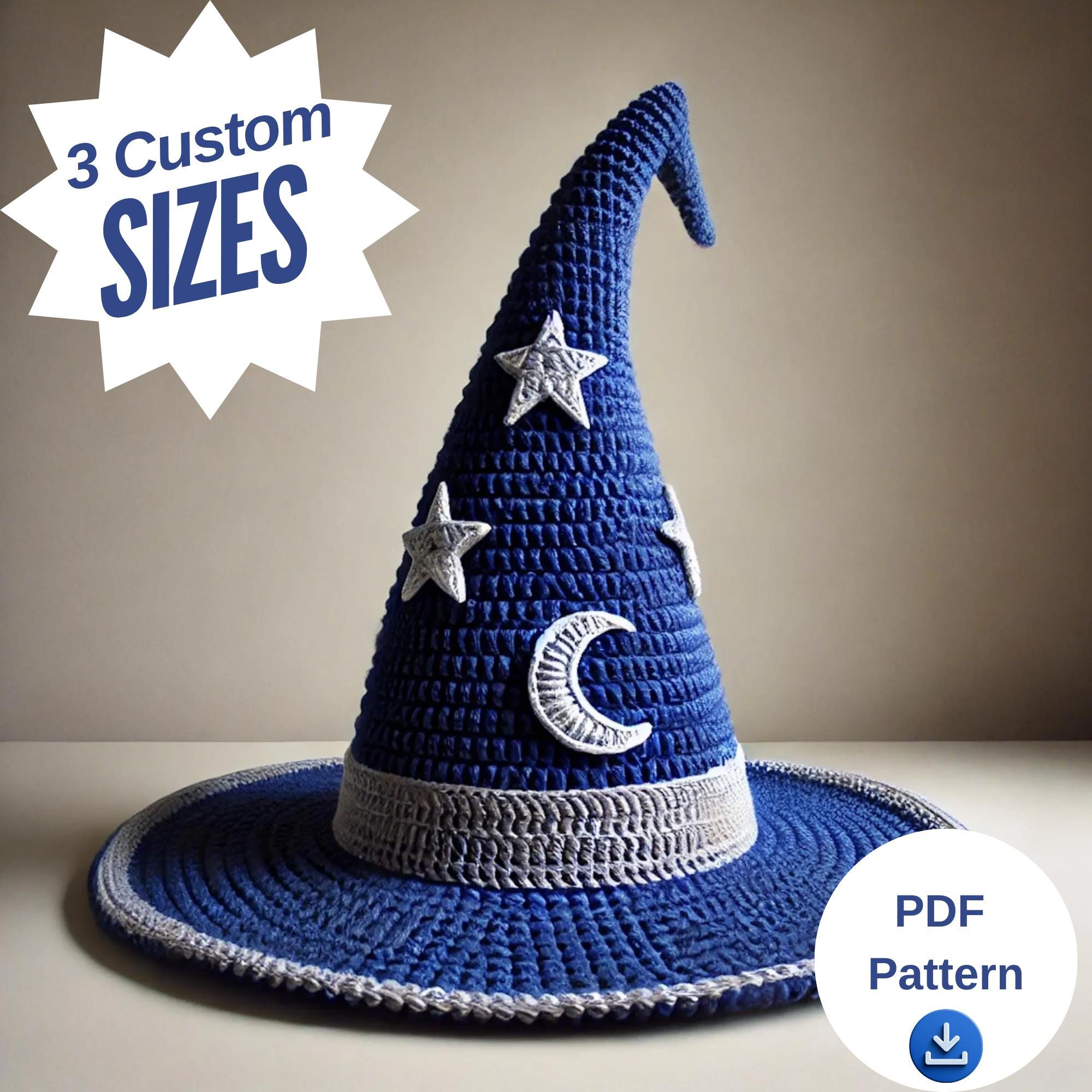 Handmade Crochet Halloween Wizard Hat Pattern – Whimsical Wizard Hat ...