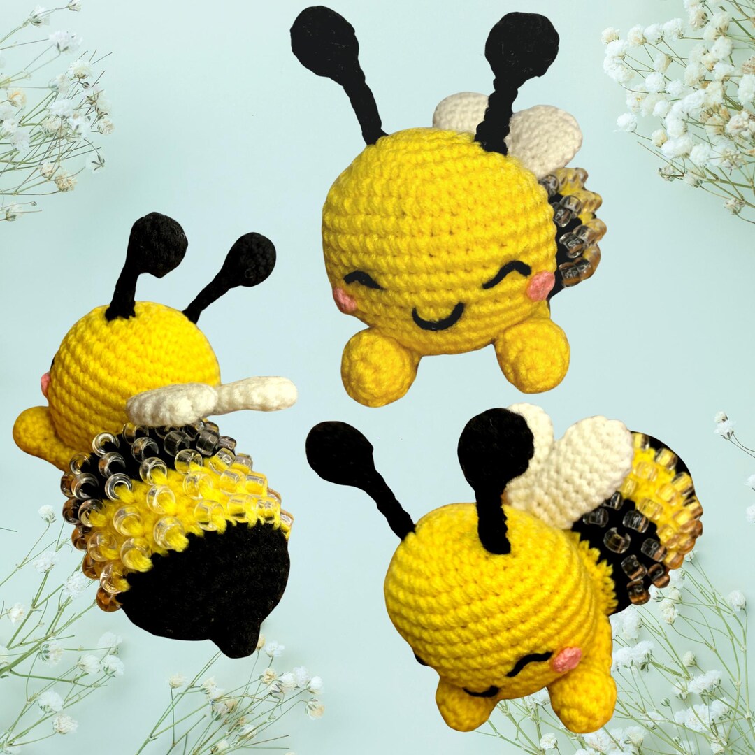 Beaded Fidget Bumble Bee Crochet Pattern Crochet Fidget Toy Fidget ...
