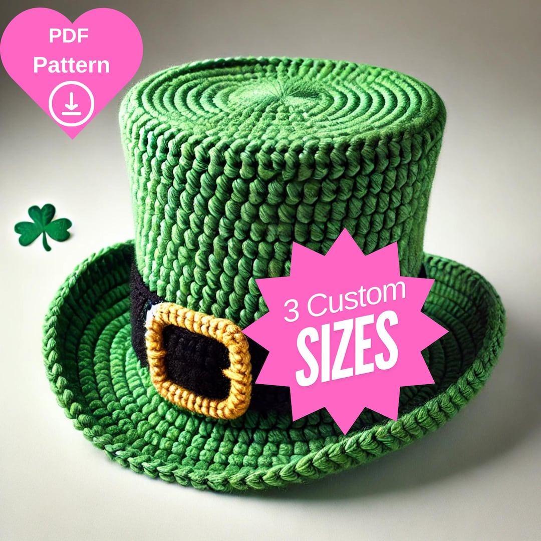 St. Patricks Day Crochet Pattern Leprechaun Top Hat – Beginner-friendly ...