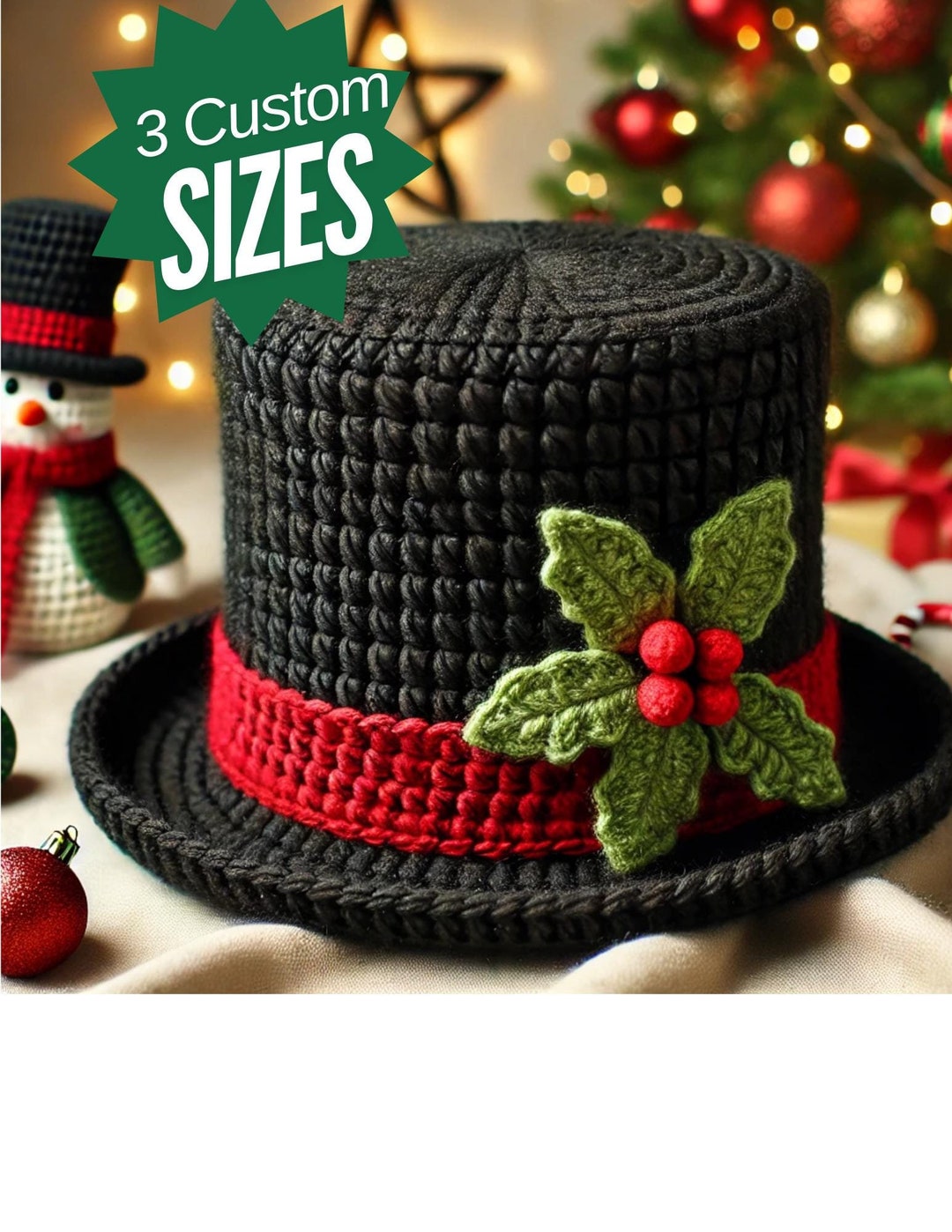 Festive Crochet Top Hat Pattern – Beginner-friendly Christmas Holiday ...