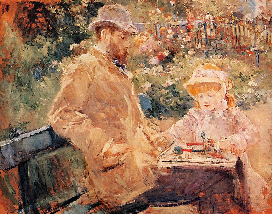 Berthe Morisot eugene Manet and His Daughter at Bougival 1881 ...