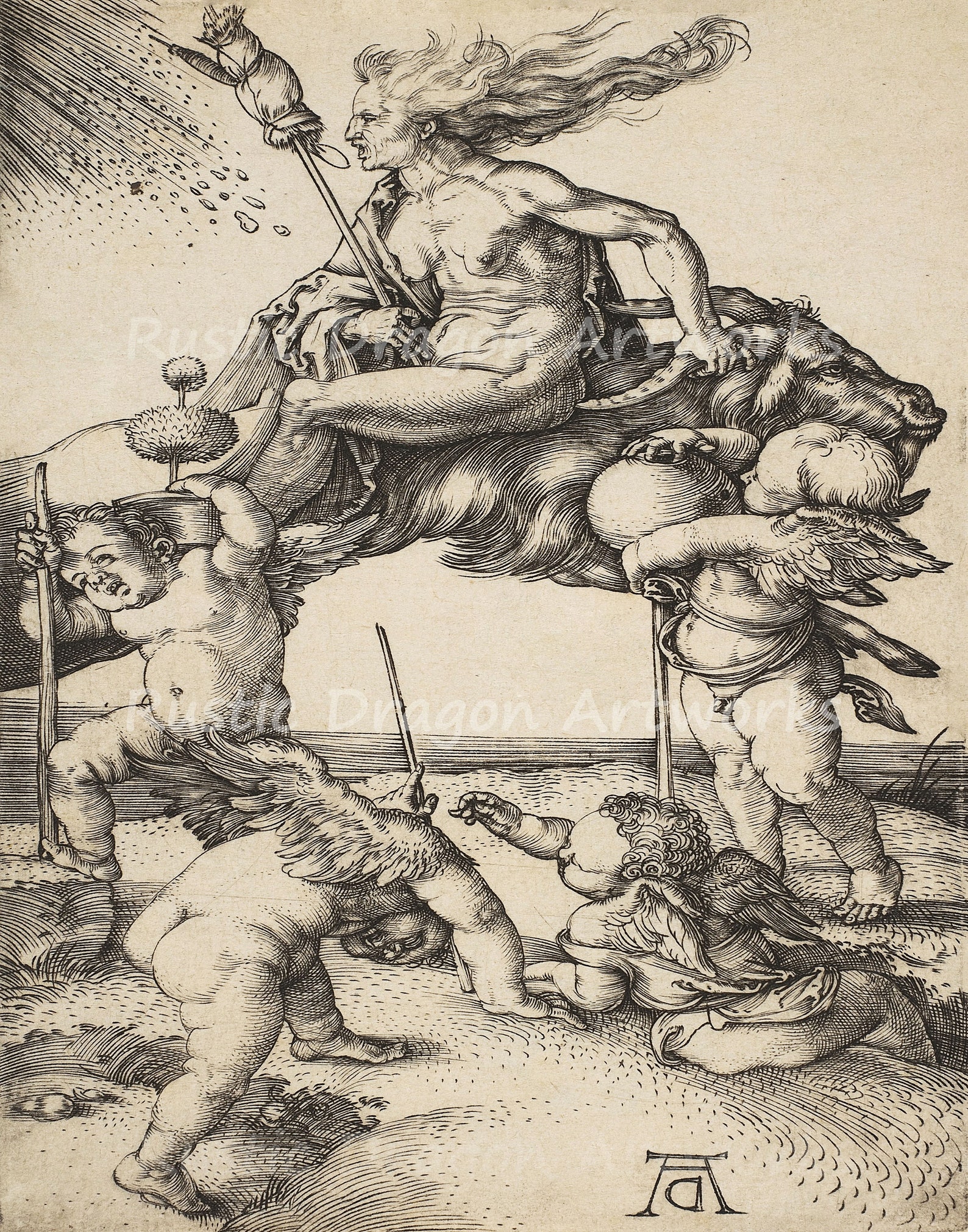 Albrecht Durer The Witch 1500's Etching | Etsy