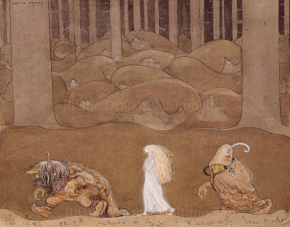 John Bauer The Princess and The Trolls 1913 | Etsy