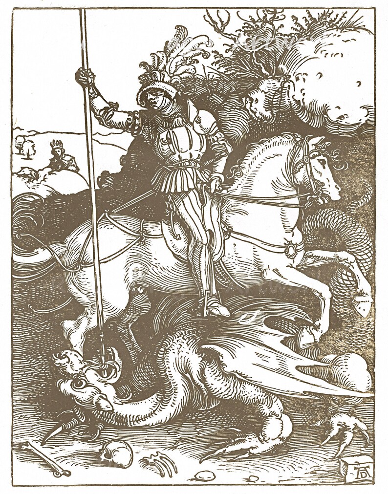 Albrecht Durer saint George Killing the Dragon 1504 Reproduction ...
