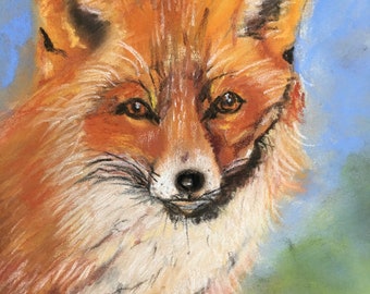 Red Fox and Cub, a 9 X 12' Original Pastel Painting, Featuring a Female ...