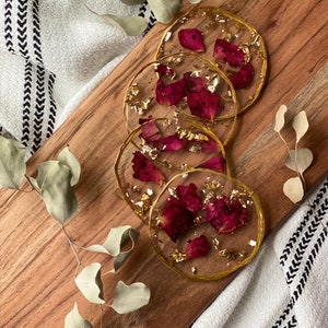Resin Rose Petal Coasters - Etsy