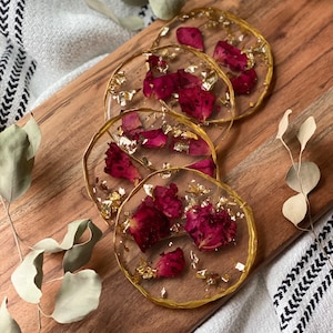 Resin Rose Petal Coasters - Etsy