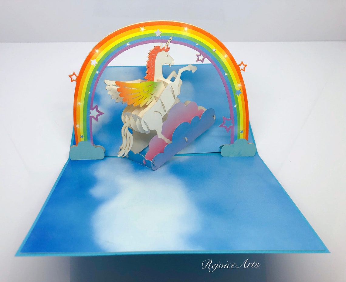 3D Pop up Unicorn Card - Etsy