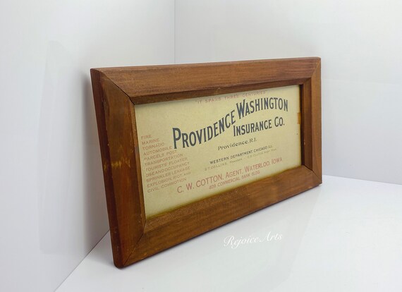 Vintage Framed Providence Washington Insurance Co. Providence | Etsy