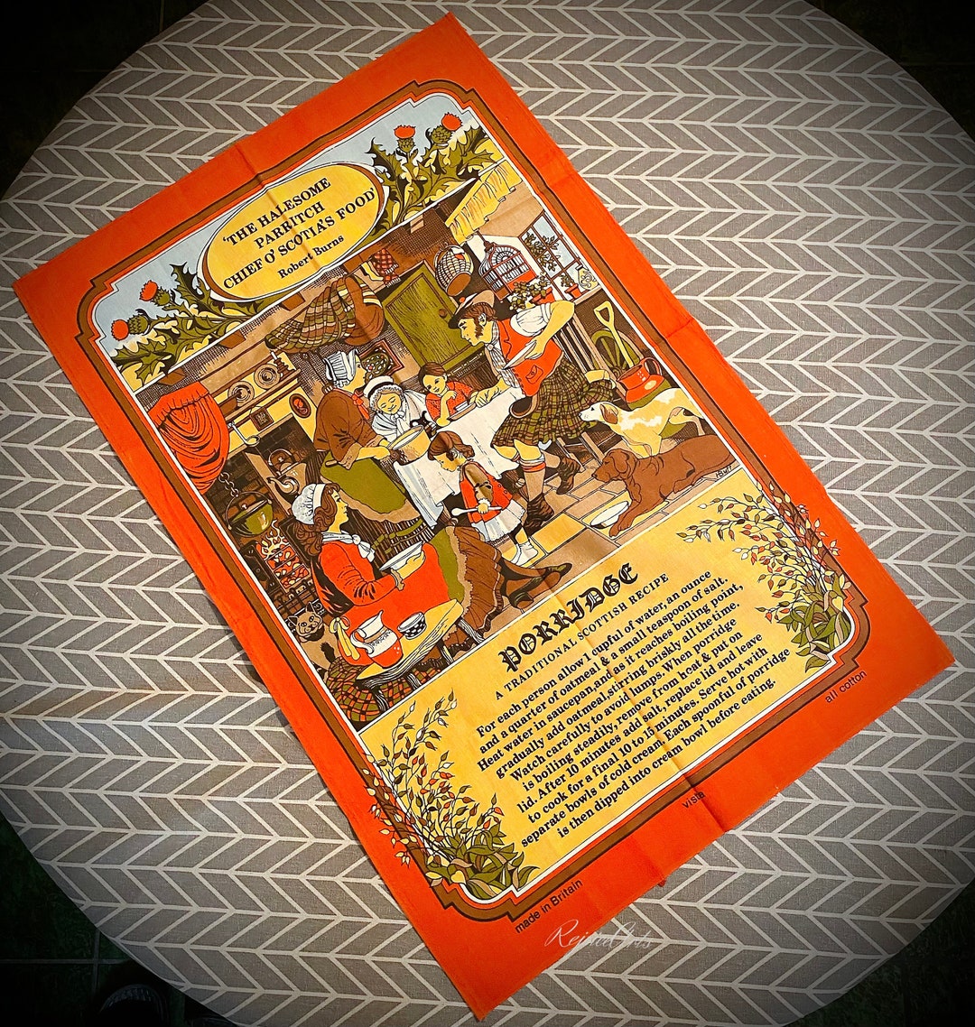 Vintage the Halesome Parritch Robert Burns Porridge Tea Towel - Etsy