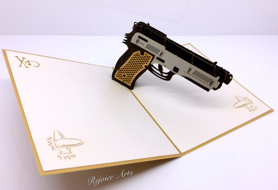 3D Pop Up Pistol Card | Etsy