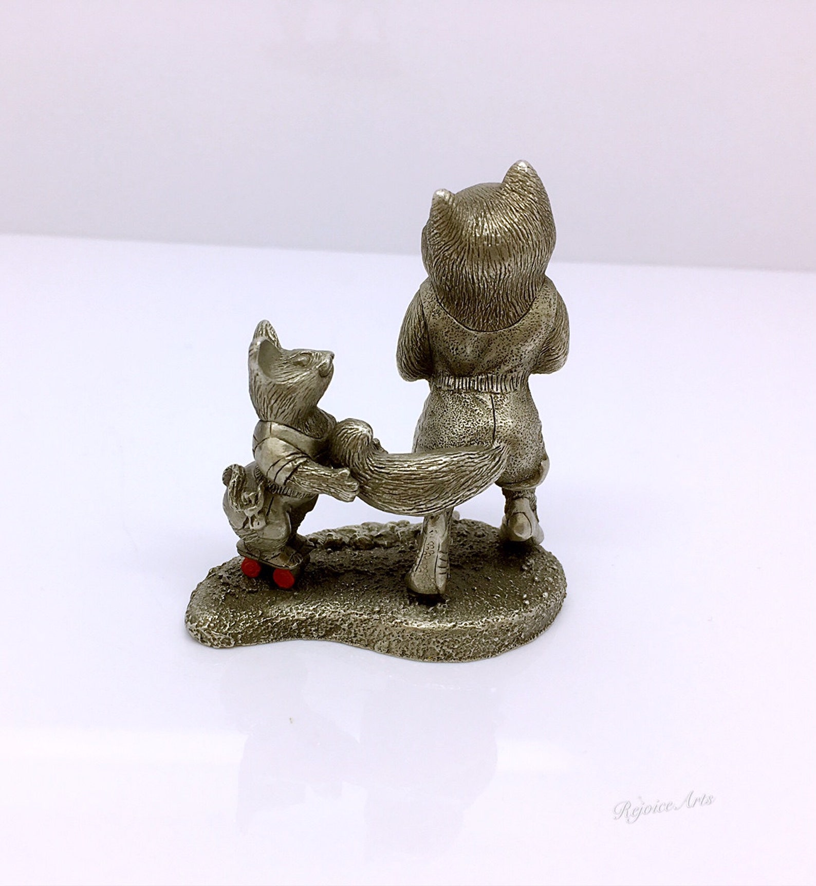 Vintage Pewter Cat and Mouse Figurine - Etsy