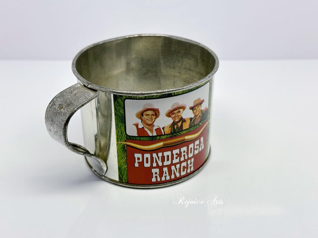Vintage Ponderosa Ranch Tin Cup Nevada USA Kitchen Farm Decor Camp ...