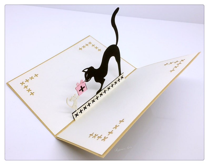 3D Pop up Cat and Mouse Card - Etsy