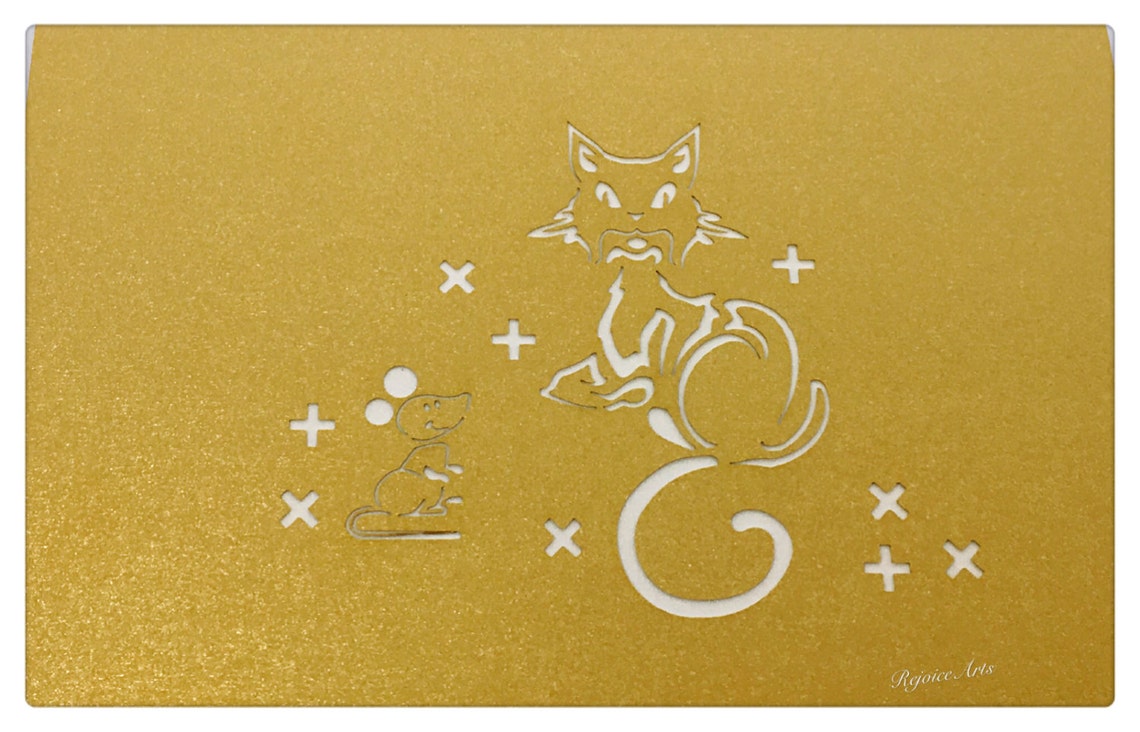3D Pop up Cat and Mouse Card - Etsy