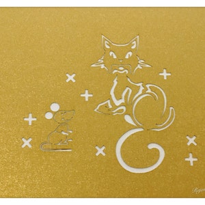 3D Pop up Cat and Mouse Card - Etsy