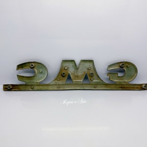 Vintage 1950s GMC Truck Script Logo Grille Emblem Metal Part 2227865 ...