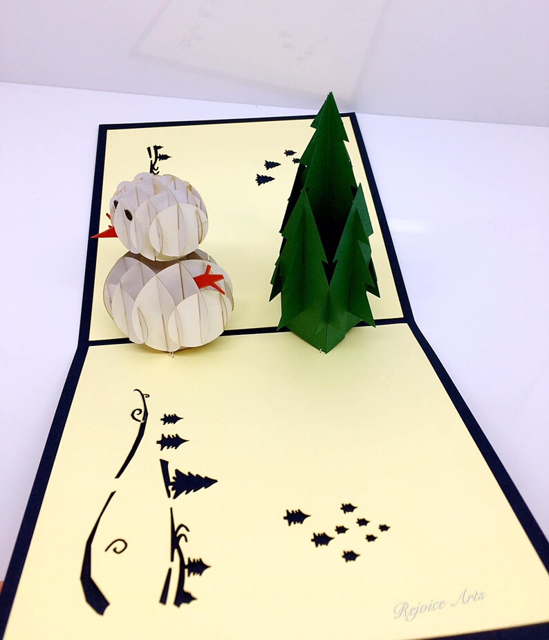 3D Pop up Snowman Card - Etsy
