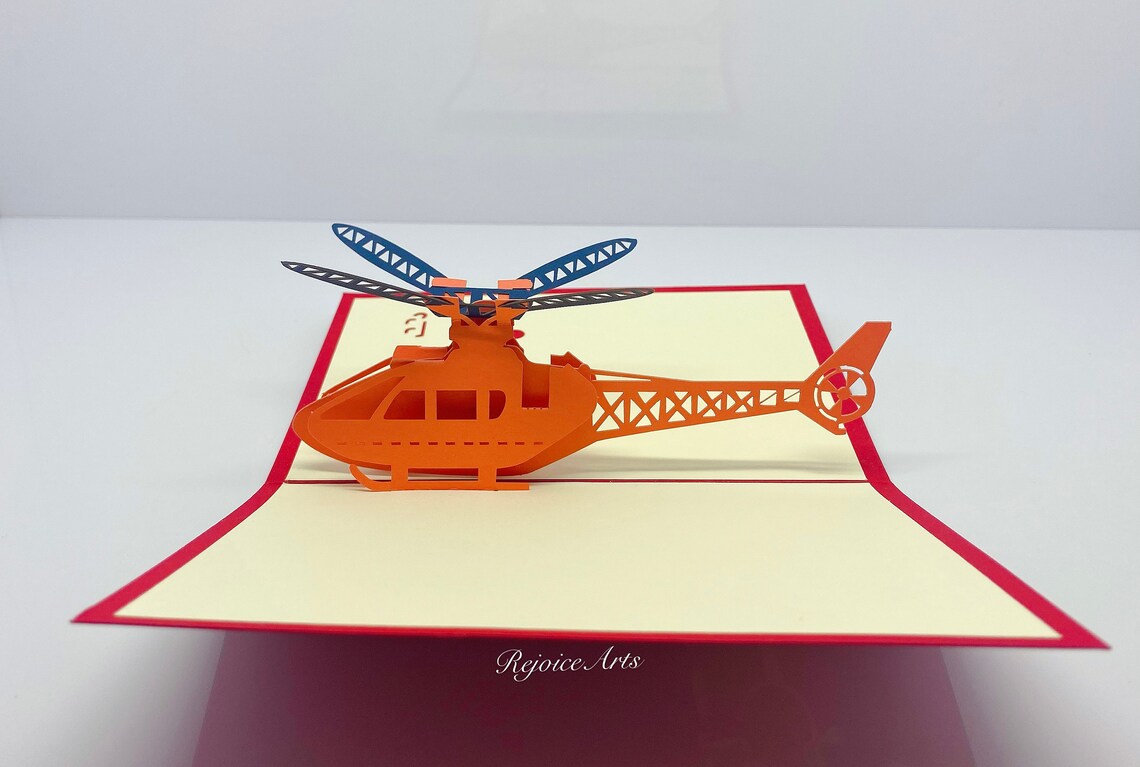 3D Pop up Helicopter Card - Etsy