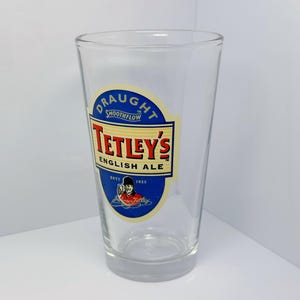 Vintage Tetley's English Ale Pint Beer Glass Smoothflow - Etsy
