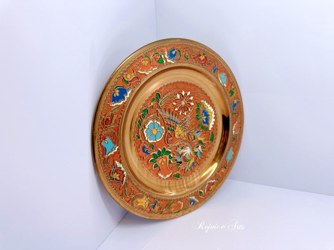 Vintage Flowered Hammered Copper Plate Mexican Folk Art - Etsy