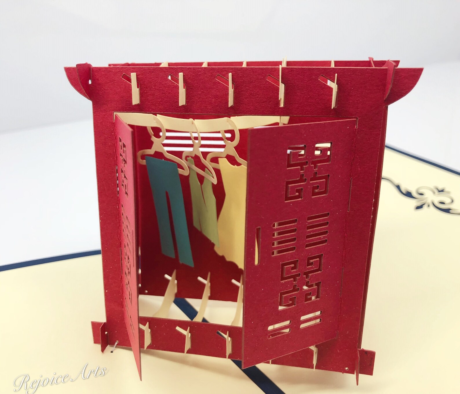 3D Pop up Wardrobe With Hanging Clothes Card - Etsy