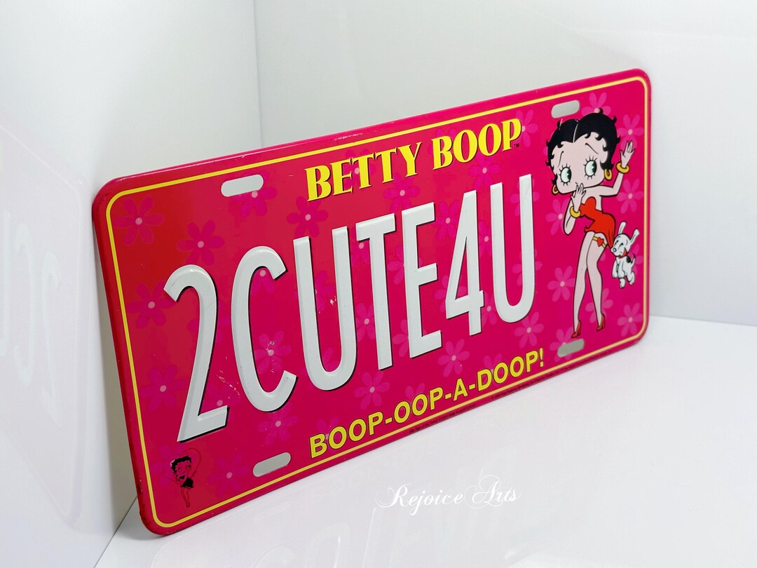 Betty Boop License Plate 2CUTE4U Cartoon Novelty Collector 1999 - Etsy