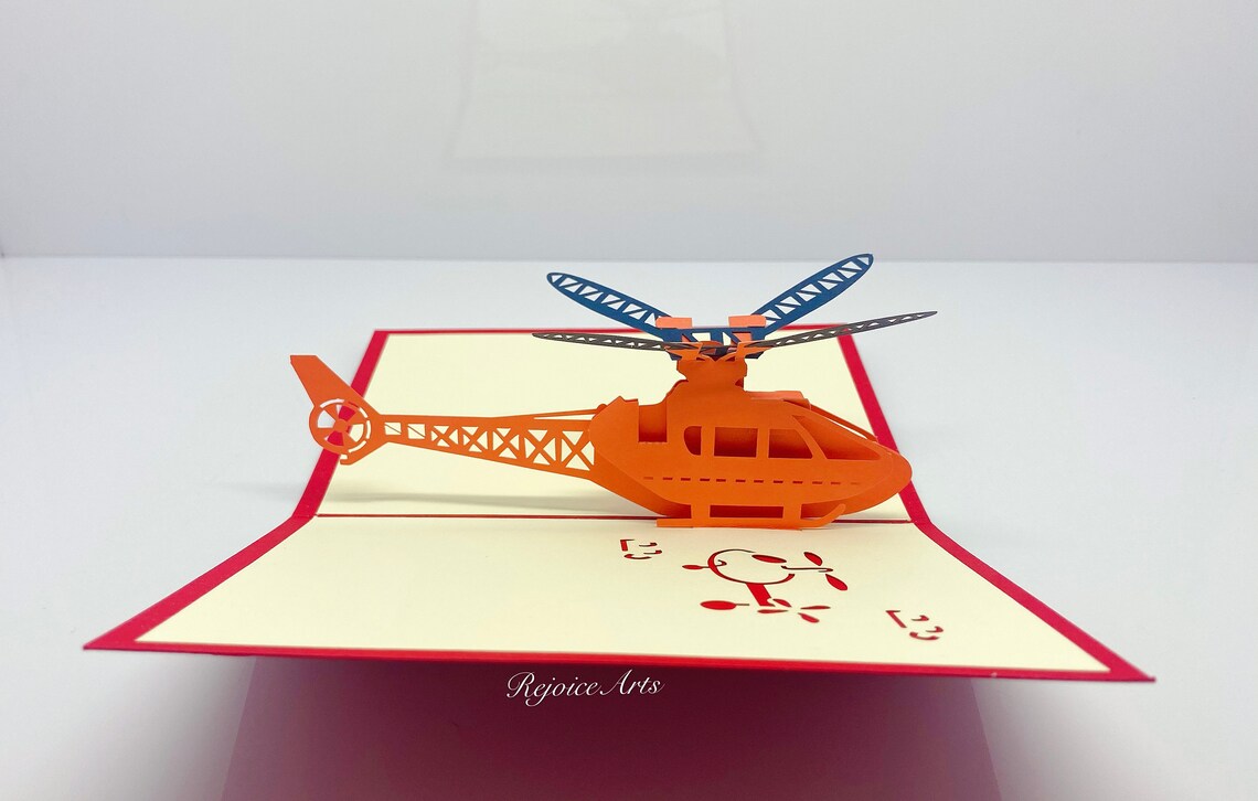 3D Pop up Helicopter Card - Etsy
